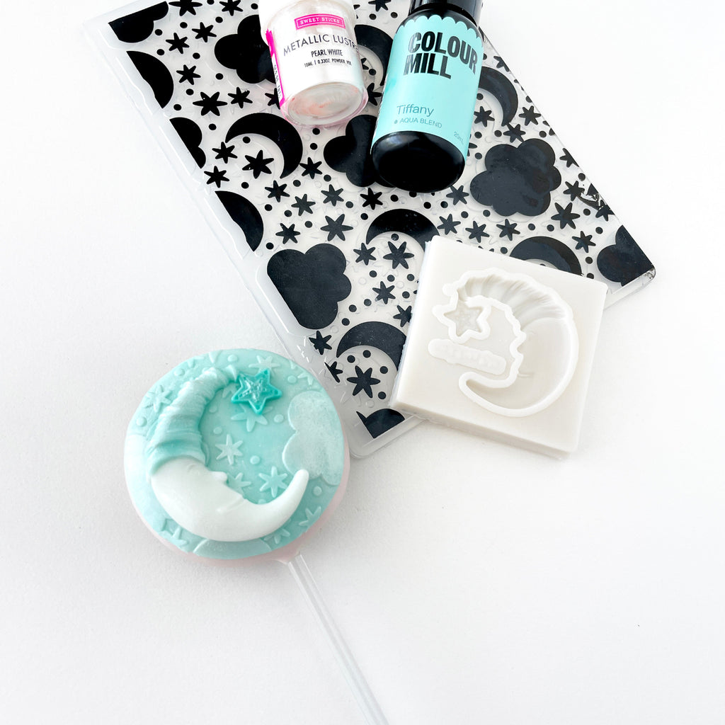 Plastic Folder Embosser, Moon, Cloud and Stars – My Little Cakepop
